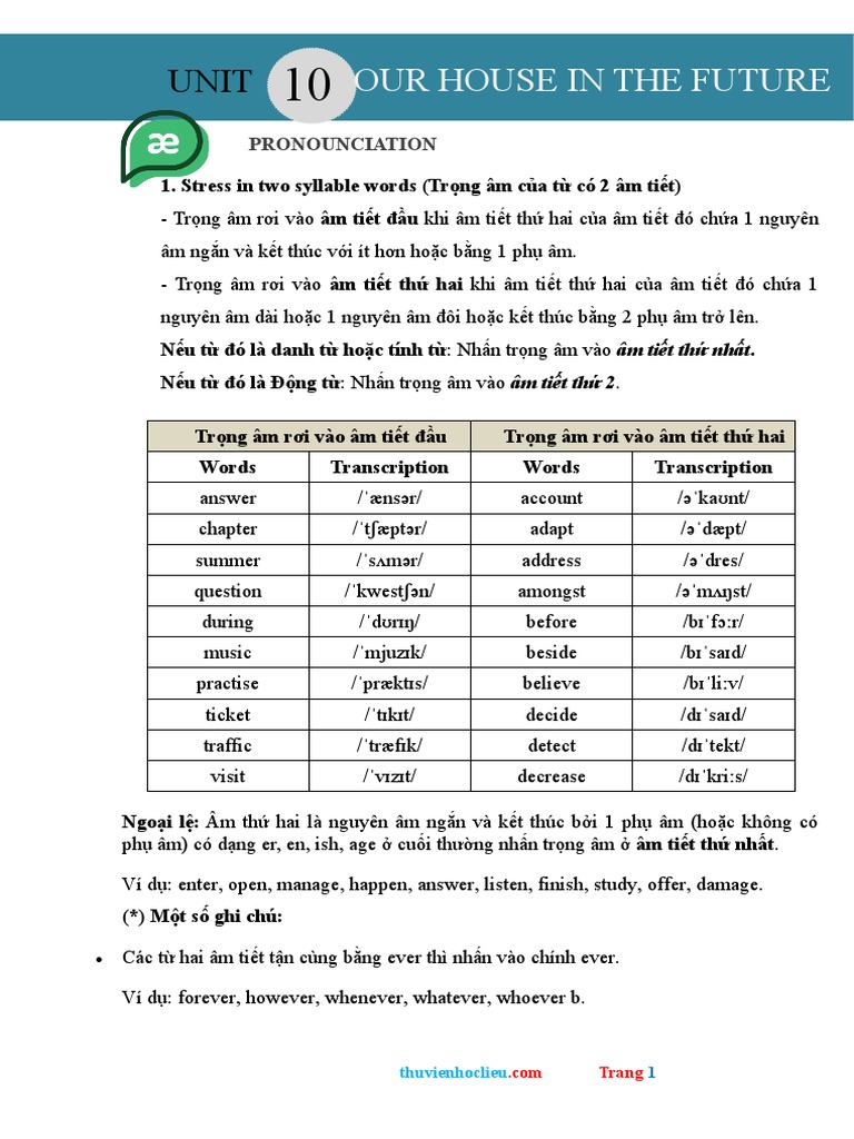 Tieng Anh 6 GLOBAL SUCCESS Unit 10 | PDF