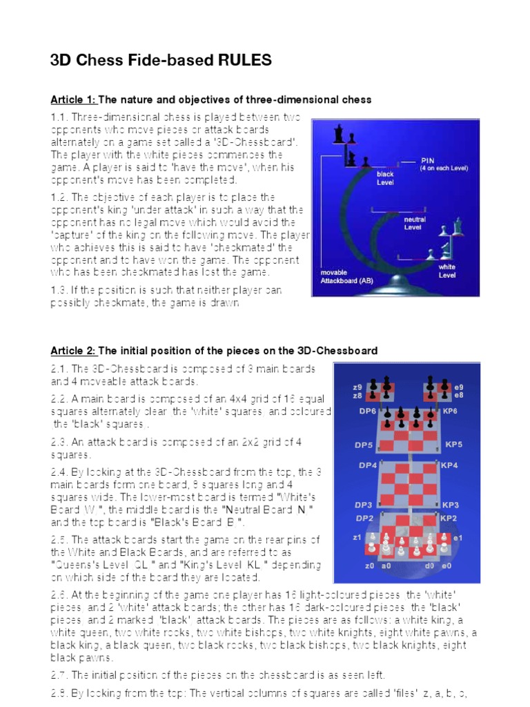 3D Chess Fide-Based RULES: Article 1: The Nature and Objectives of ...