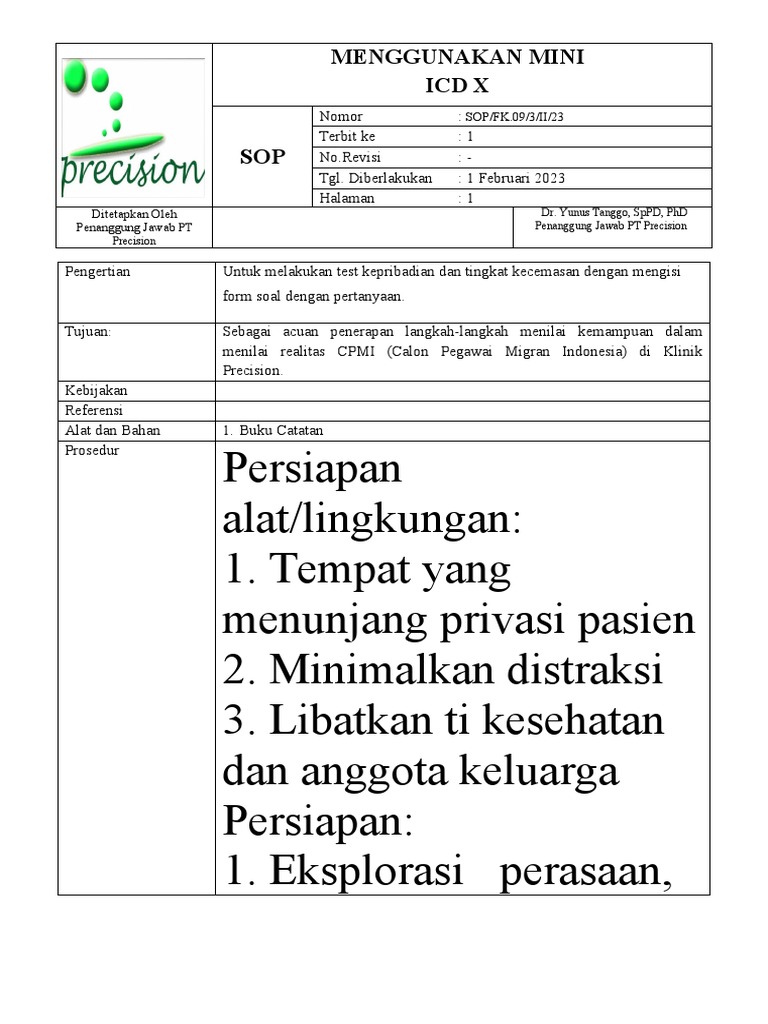 Menggunakan Mini ICD X.09 | PDF