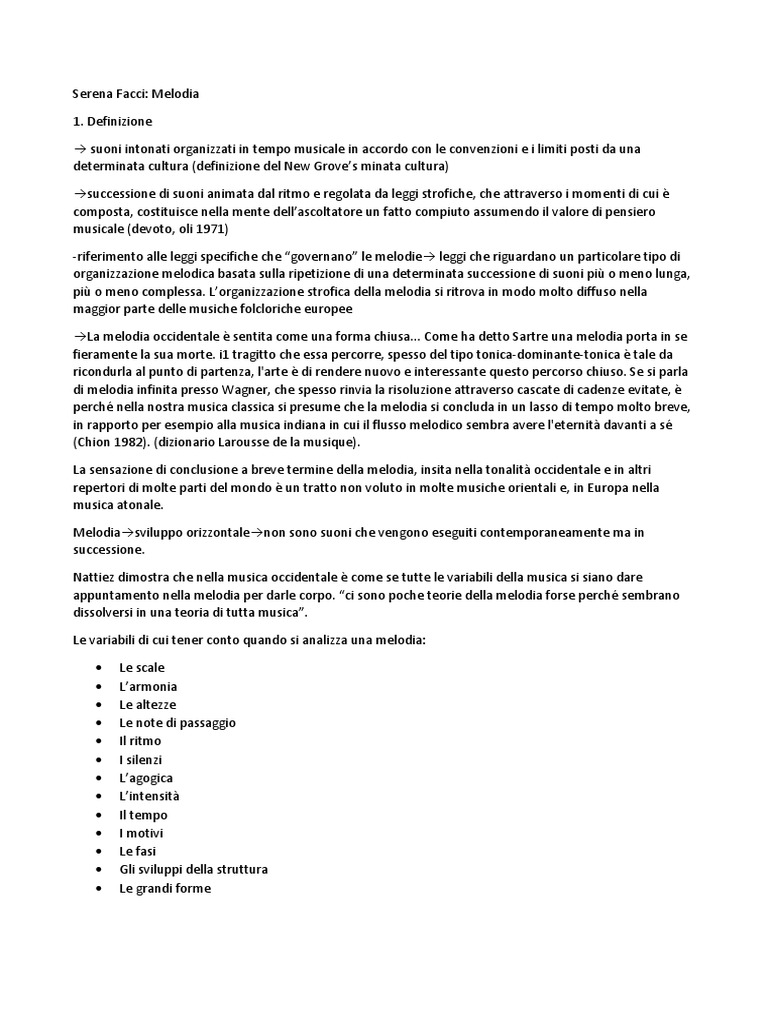 Serena Facci - Melodia | PDF