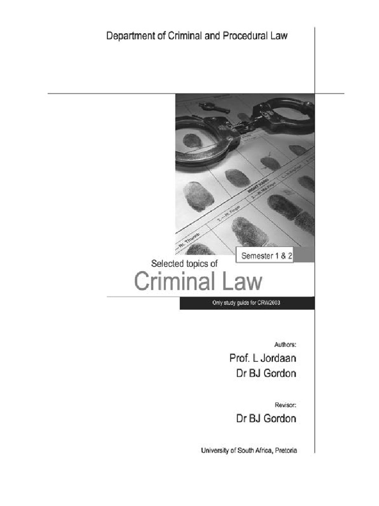 CRW2603 Study Guide Updated (2019) | PDF | Crimes | Crime & Violence