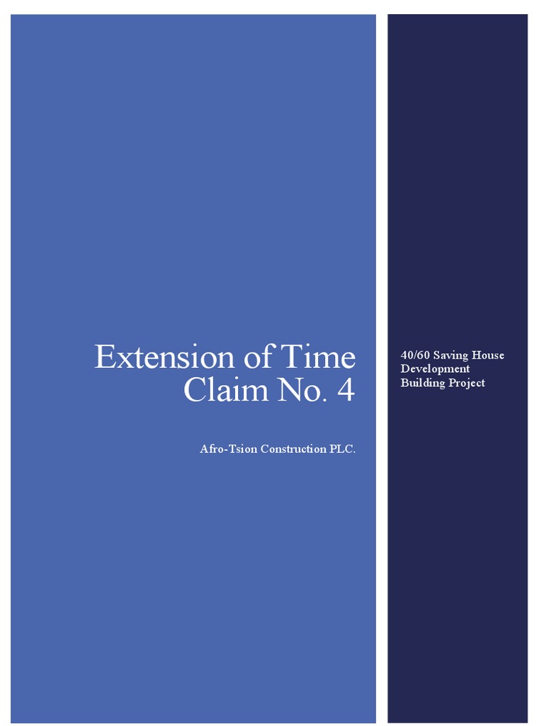 Afro-Tsion Construction Time Extension Claim | PDF | Building | Real Estate