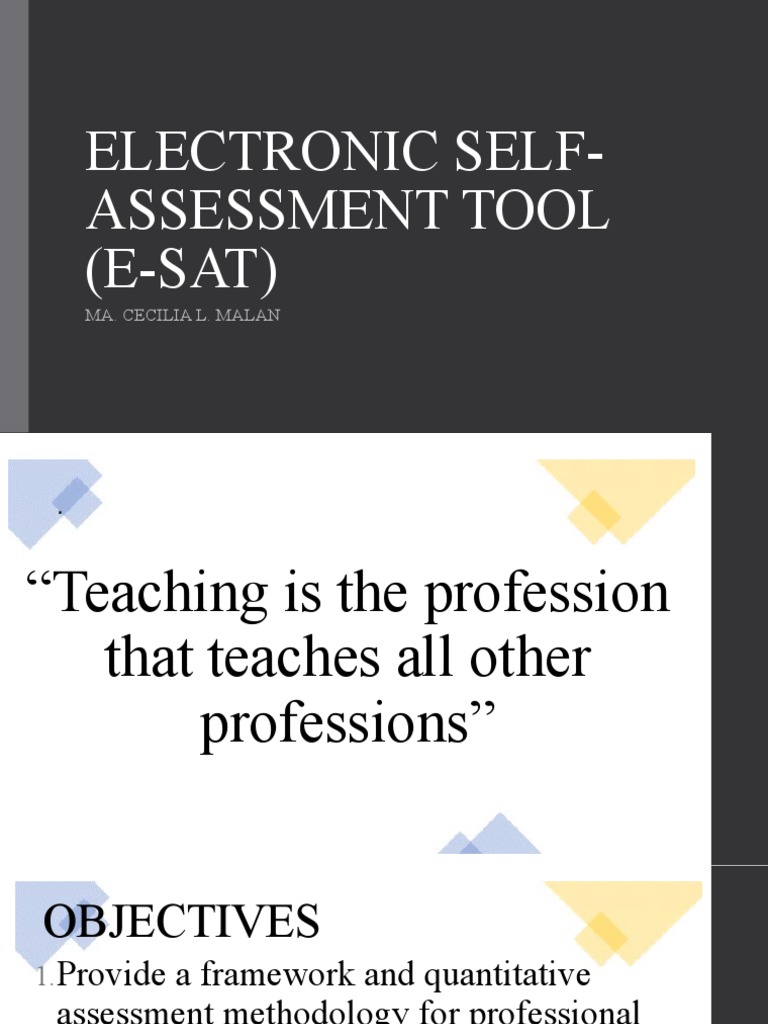 E SAT Presentation INSET | PDF | Teachers | Methodology