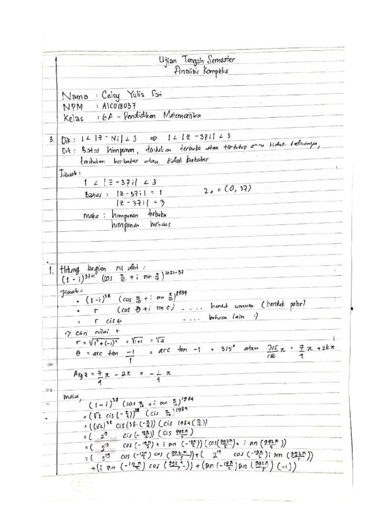 A1C018037 - UTS - An - Kompleks - Celsy Yulia Sari | PDF