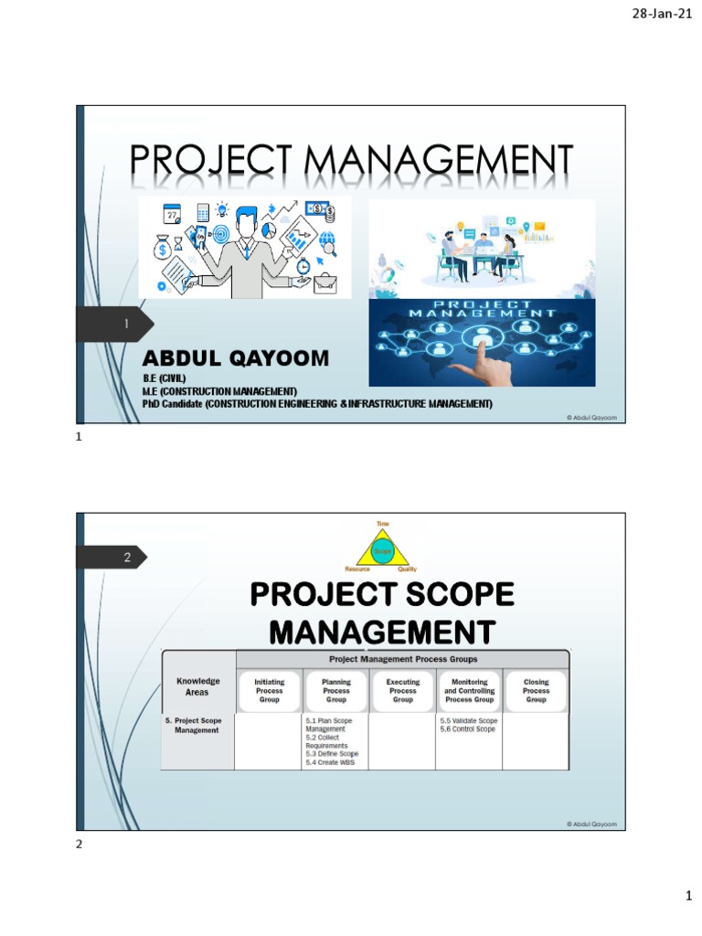Lec 9 - Project Scope Management | PDF | Systems Theory | Business