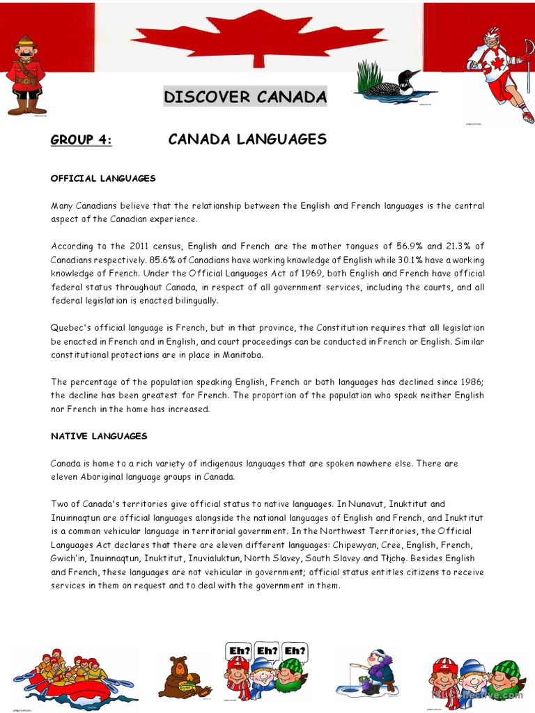 Canada Introduction (Reading Comprehension Sheets) 4 | PDF