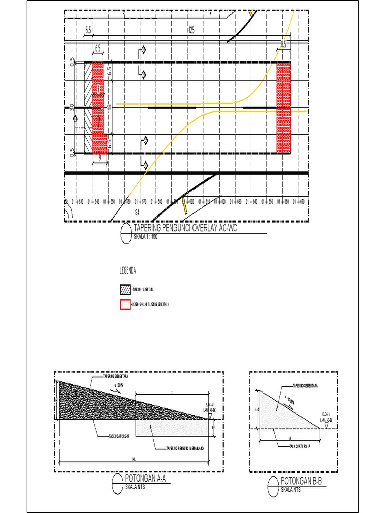 AC-WC Overlay Tapering Cross Section | PDF