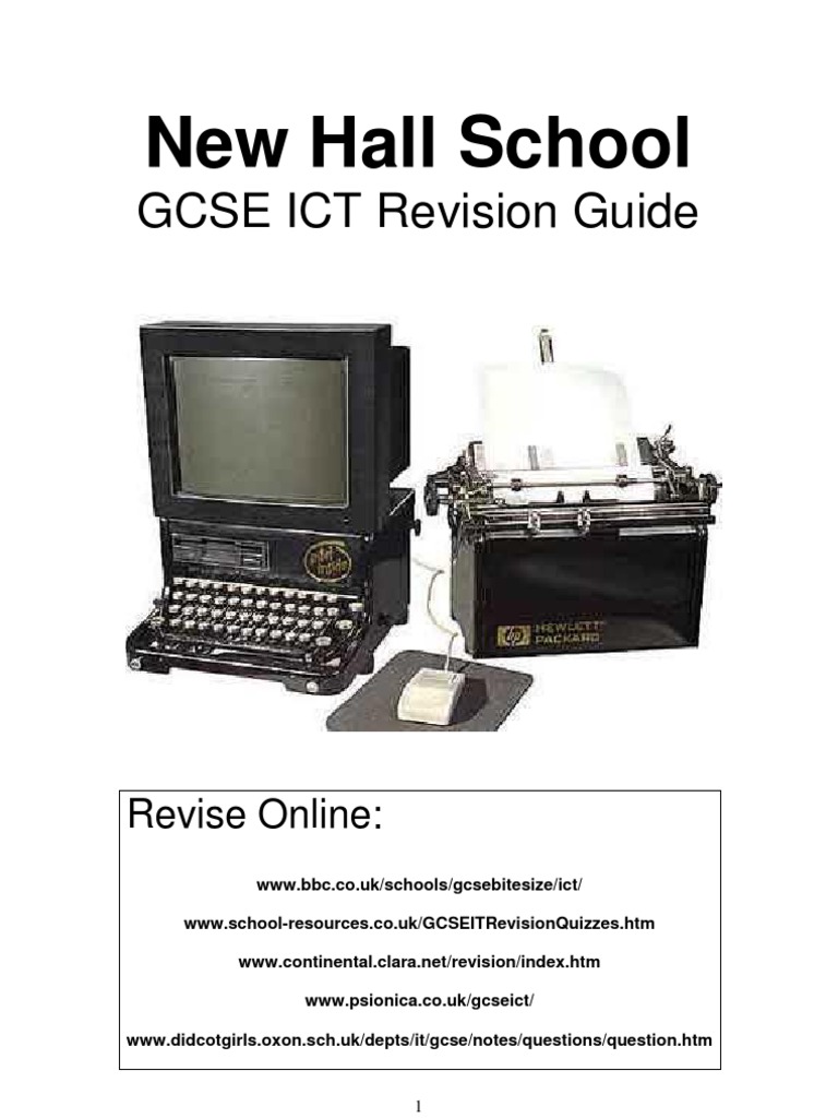 New Hall School: GCSE ICT Revision Guide | PDF