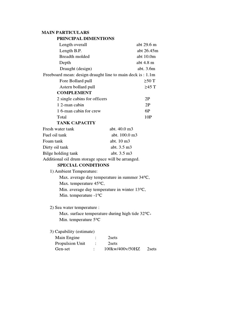 45T BP Tug Boat - Specs Sheet | PDF