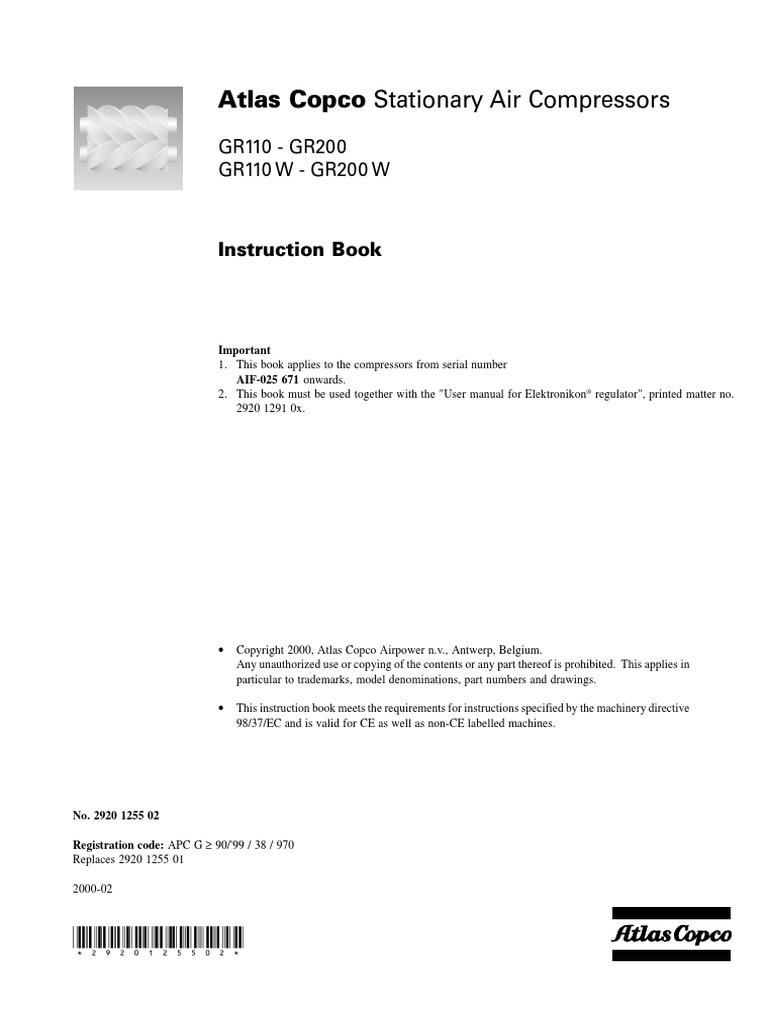 GR 110-200 Instruction Book From SN AIF 025671 20125502 | Download Free ...