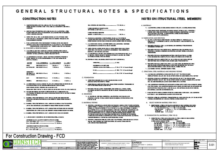 For Construction Drawing - FCD: General Structural Notes ...