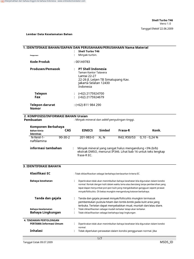 MSDS Oli Turbo-68.en.id | PDF