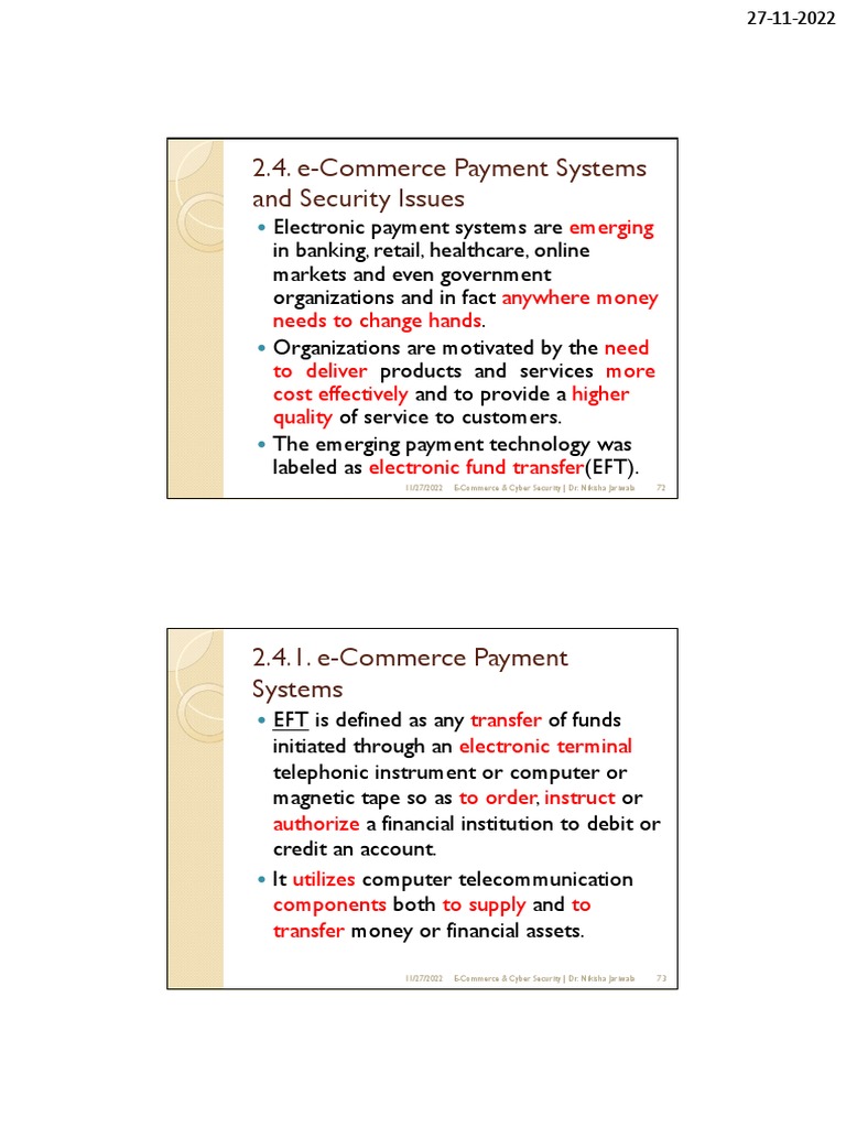 2.4. E-Commerce Payment Systems and Security Issues | Download Free PDF | Debit Card | Credit Card