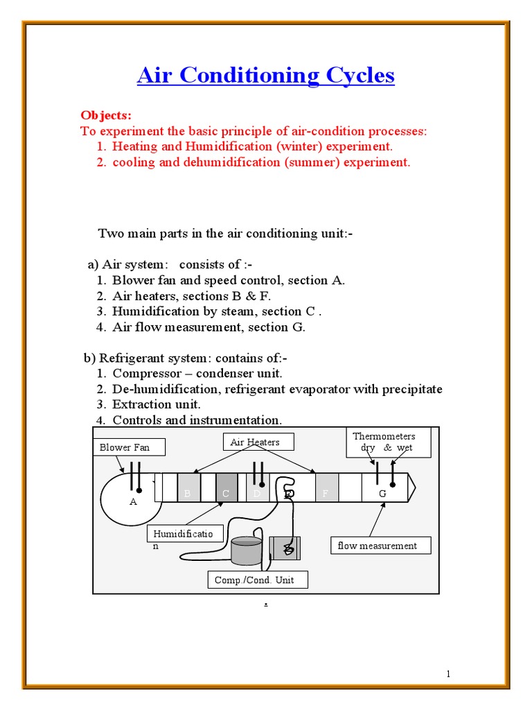 Air Conditioning Cycles: Objects | PDF | Humidity | Air Conditioning