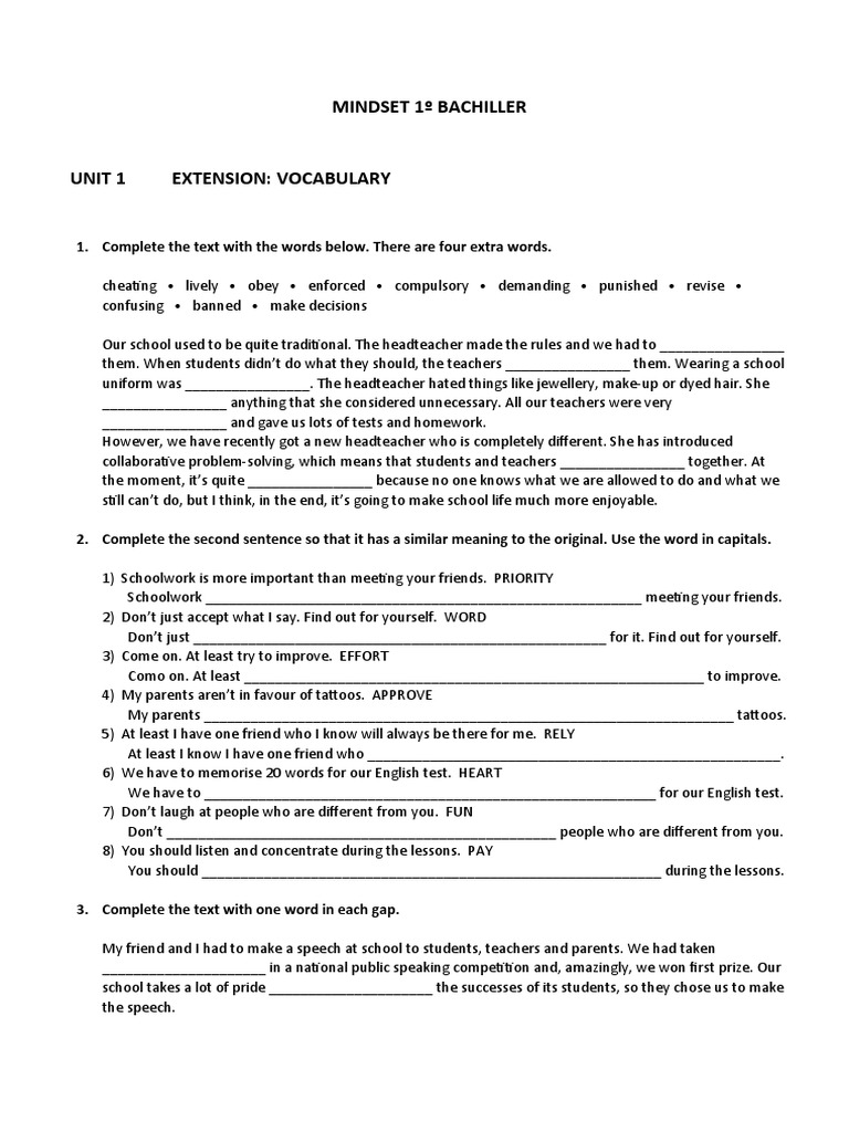 Unit 1 Extension | PDF