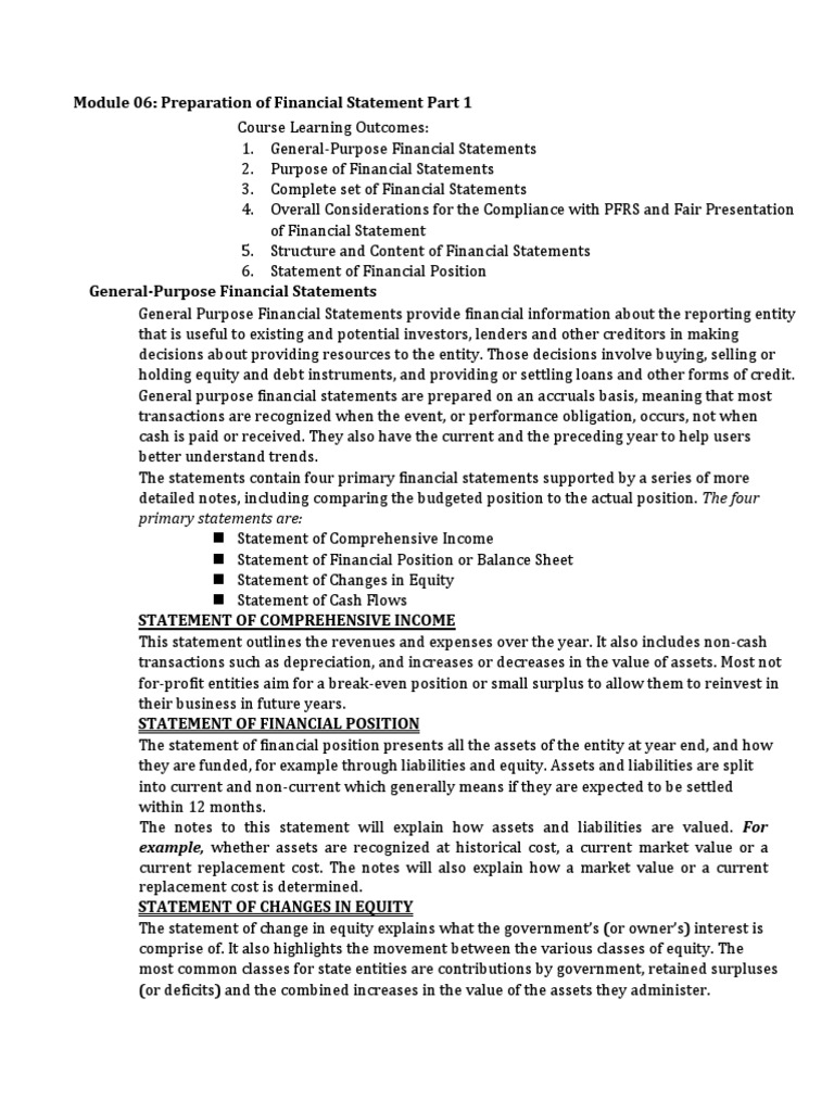 W4 Module 6 Preparation of Financial Statement Part 1 | PDF | Equity ...