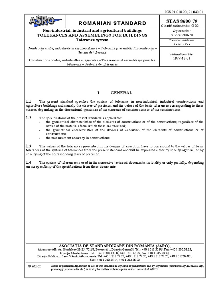 Stas 8600-79 | Download Free PDF | Engineering Tolerance | Science