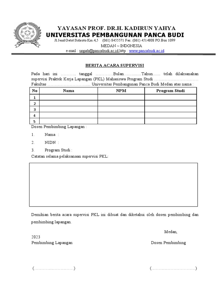 Berita Acara Supervisi | PDF