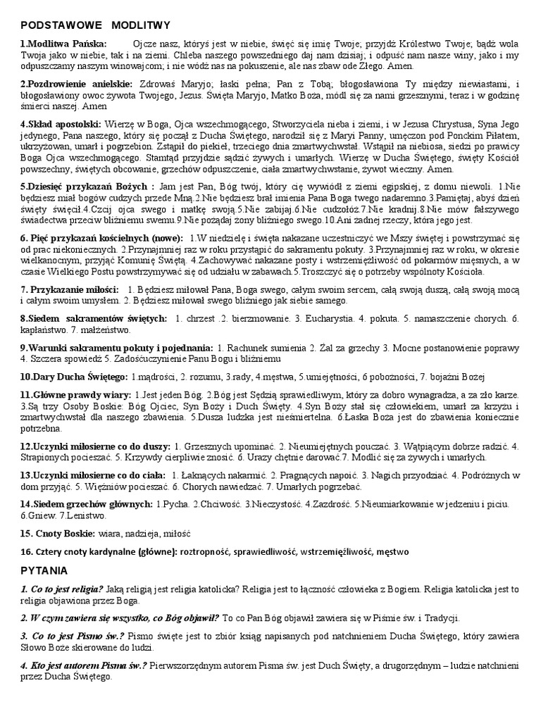 Podstawowe Modlitwy | PDF