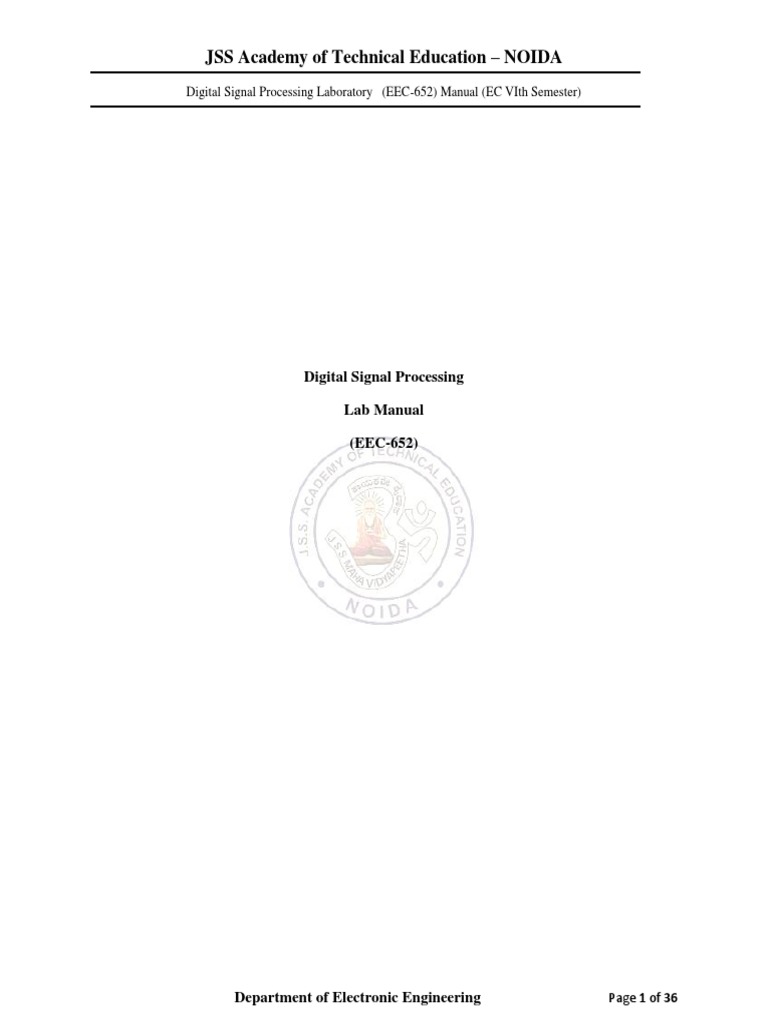 DSP - Manual Part | PDF | Digital Signal Processing | Discrete Fourier Transform