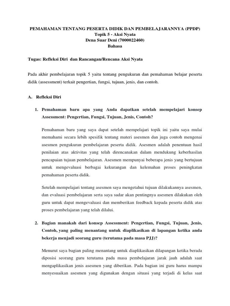 Dena Suar Deni-Bahasa-Aksi Nyata-Topik 5 - PPDP | PDF