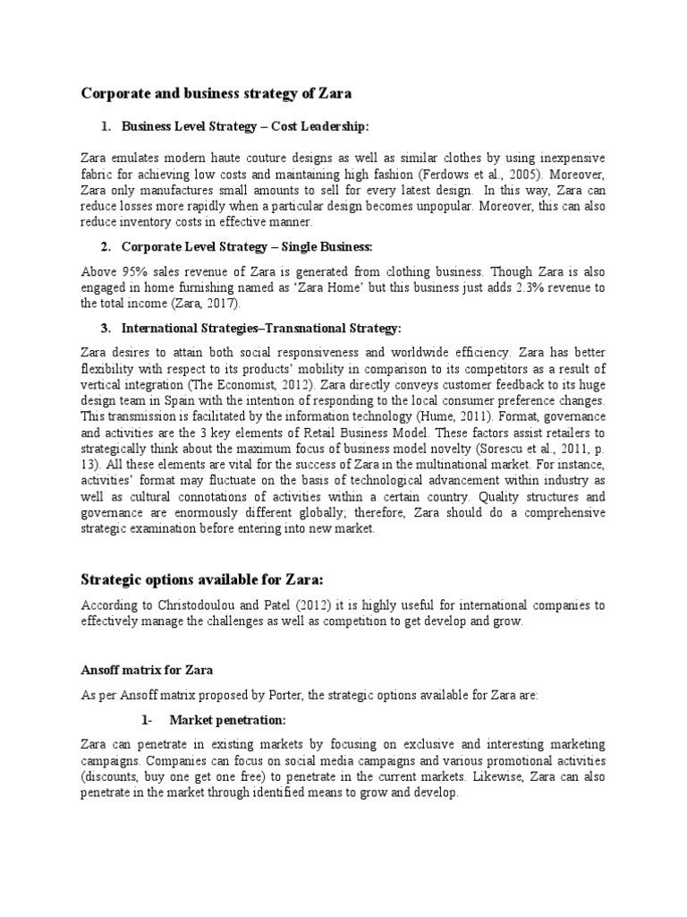 ZARA Strategy | Download Free PDF | Retail | Strategic Management