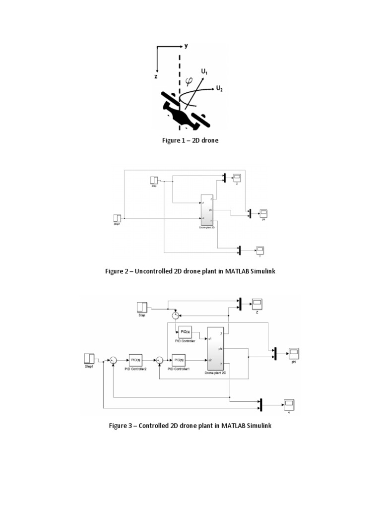 2D Drone Control in MATLAB Simulink | PDF