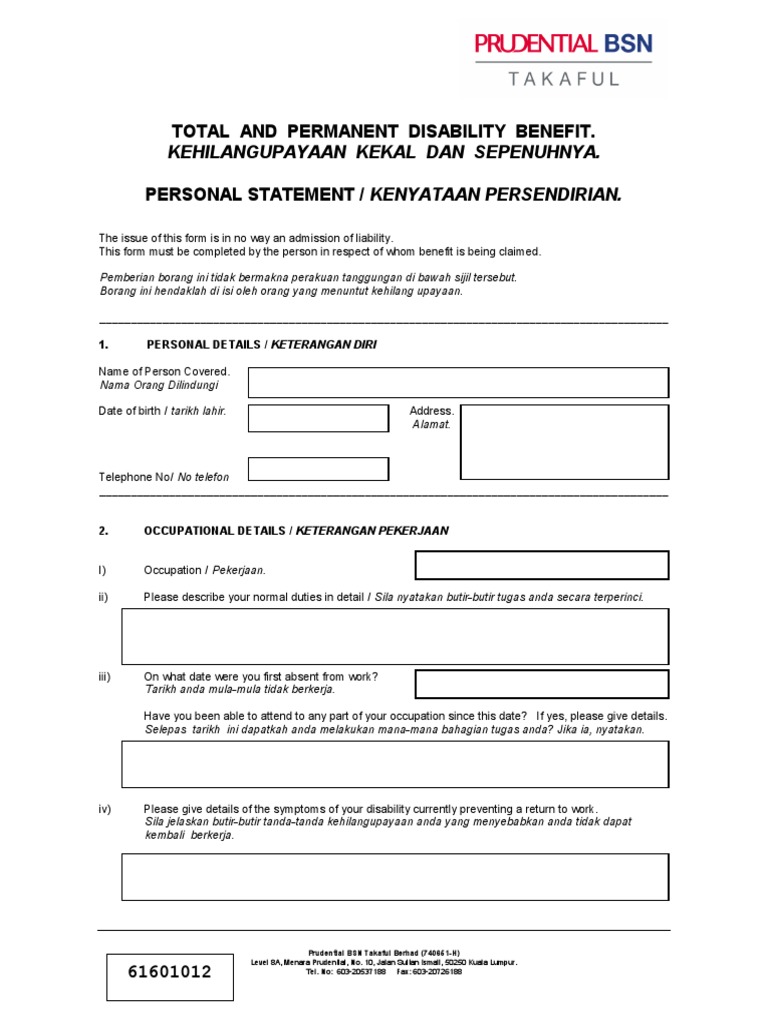 TProsave TPD Claim Form | PDF | Pengembangan Diri