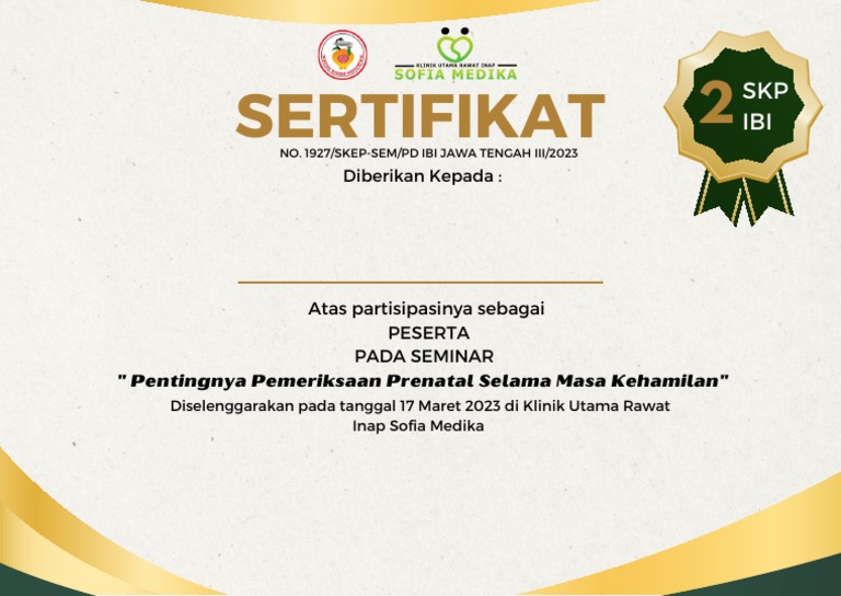 Sertifikat: SKP IBI | PDF