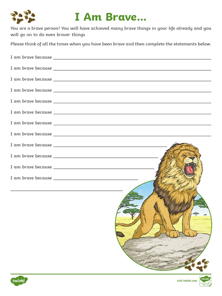 t2 P 511 I Am Brave Activity Sheet | PDF