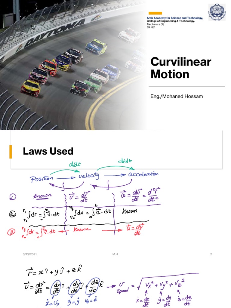 02-Kinematics of A Particle-Curvilinear Motion | PDF 02-Kinematics of A Particle-Curvilinear Motion | PDF