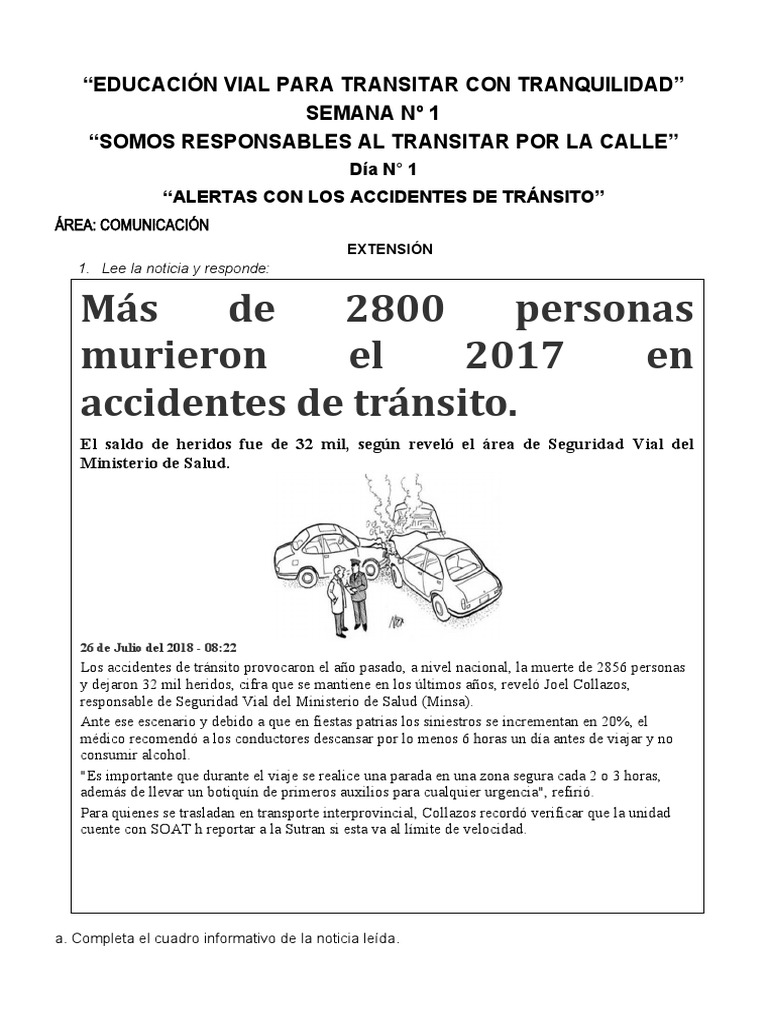 M s De 2800 Personas Murieron El 2017 En Accidentes De Tr nsito PDF