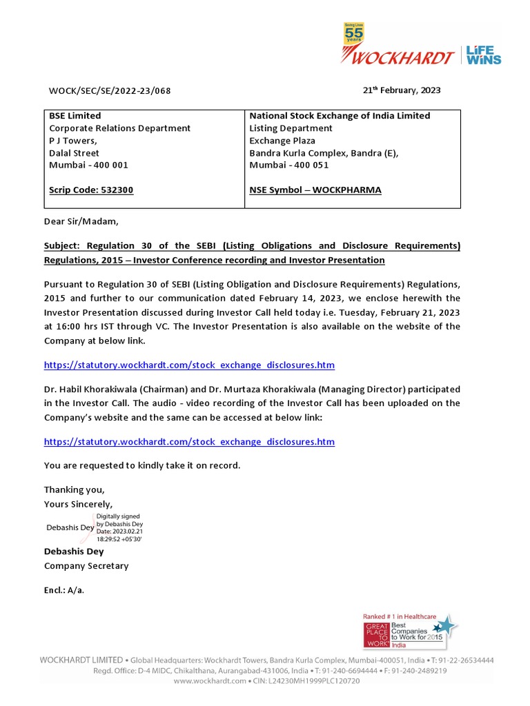 Wockhardt Investor Presentation February 2023 | PDF | Generic Drug ...