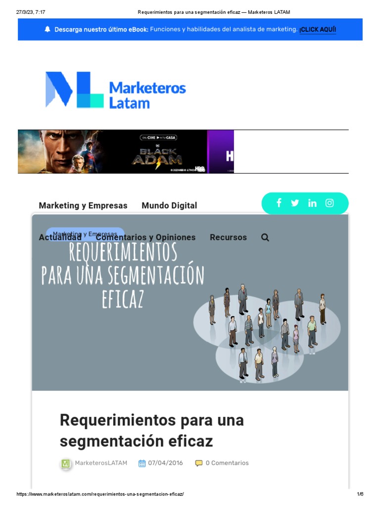 Requerimientos para Una Segmentación Eficaz - Marketeros LATAM | PDF | Marketing | Comunicación