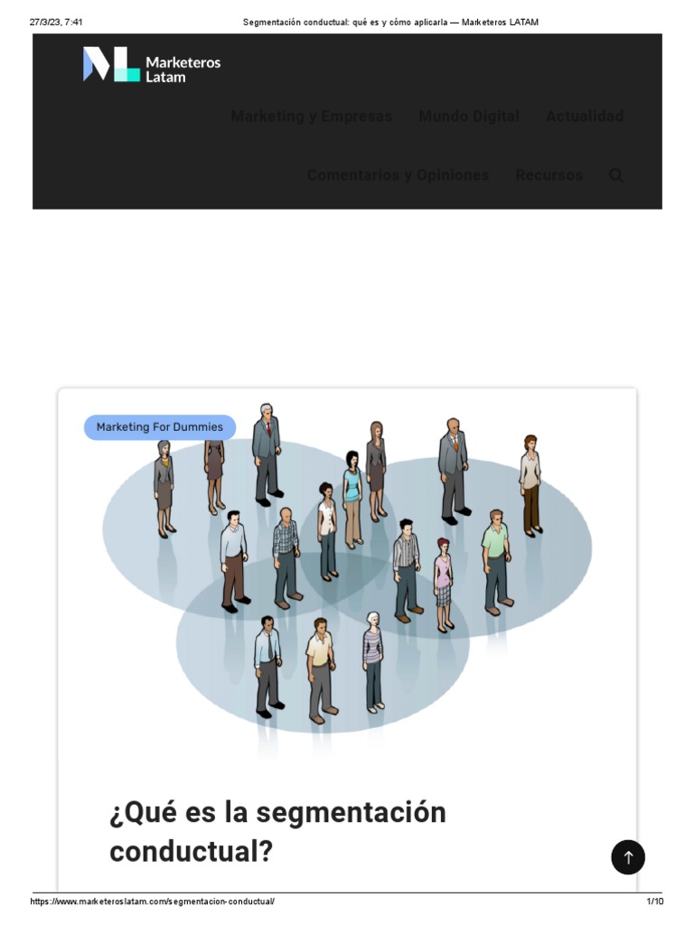 Segmentación Conductual - Qué Es y Cómo Aplicarla - Marketeros LATAM | PDF | Marketing ...
