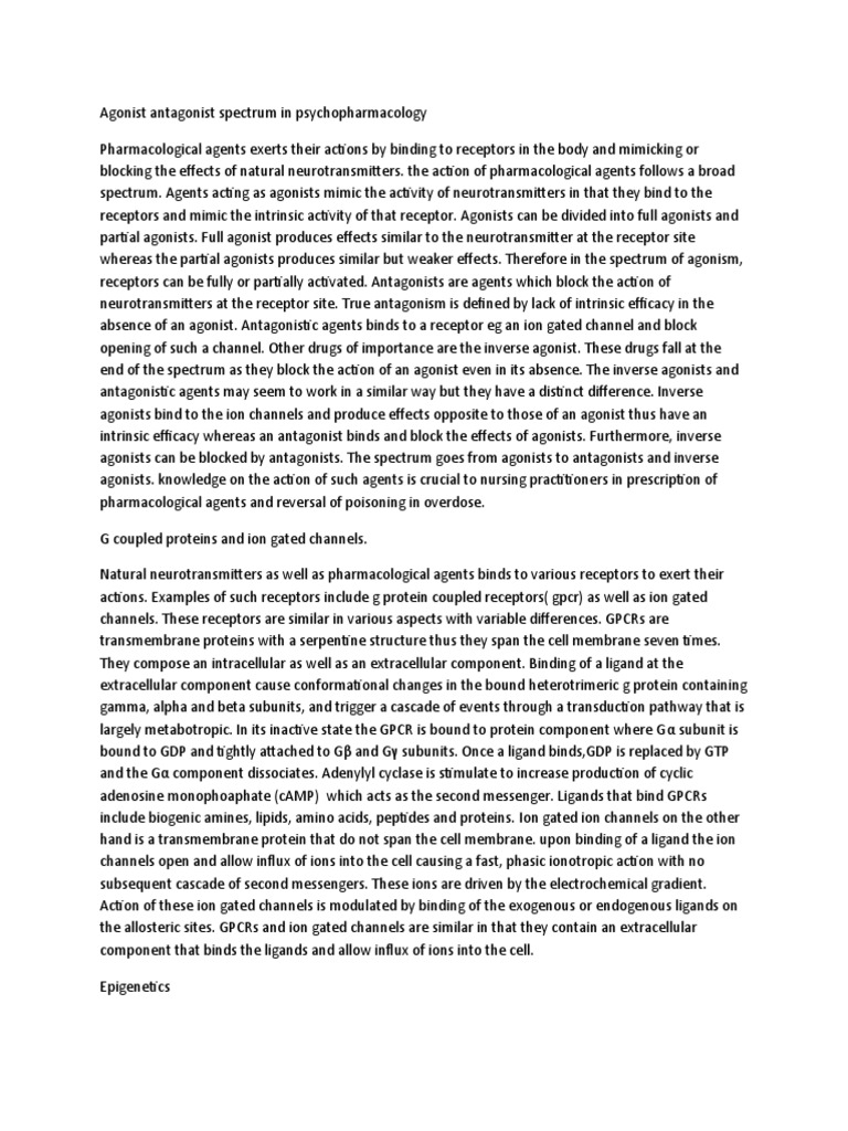 Agonist-Antagonist Spectrum Overview | PDF | Self-Improvement