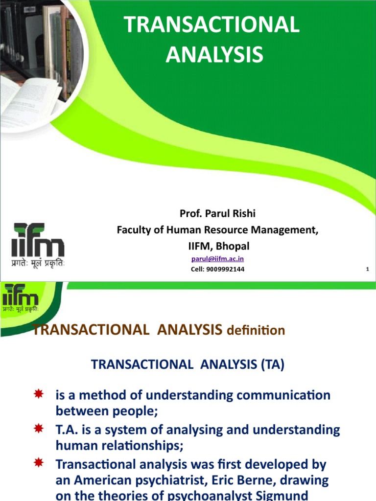 Transactional Analysis | PDF | Psychology | Psychological Concepts