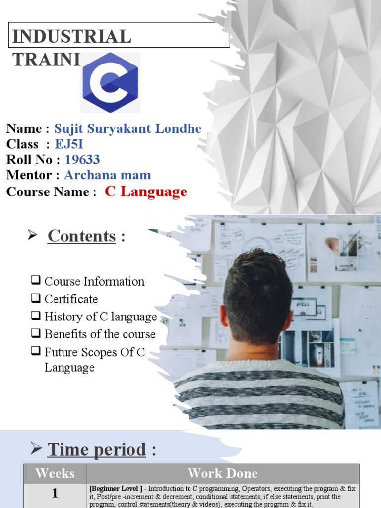Industrial Training Final | PDF | C (Programming Language) | Pointer (Computer Programming)