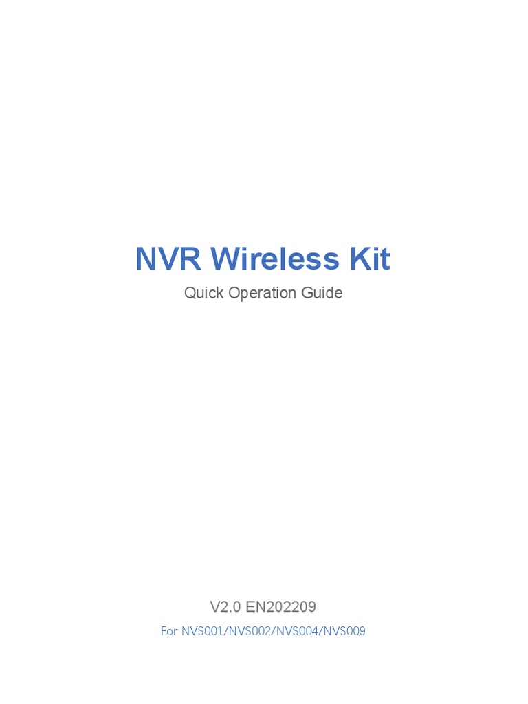 WiFi NVR Kits User Manual (For NVS001, 002, 004 009) | Download Free PDF | Hard Disk Drive | Ip ...