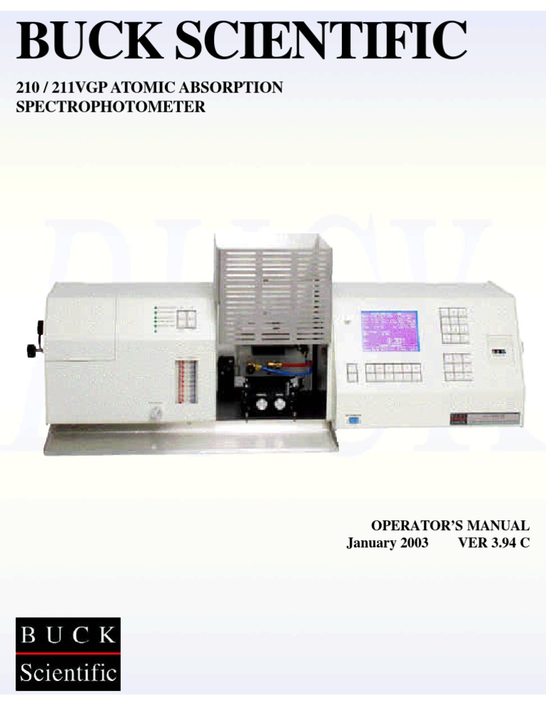 Buck 210 211 Users Manual | PDF | Atomic Absorption Spectroscopy | Oxygen