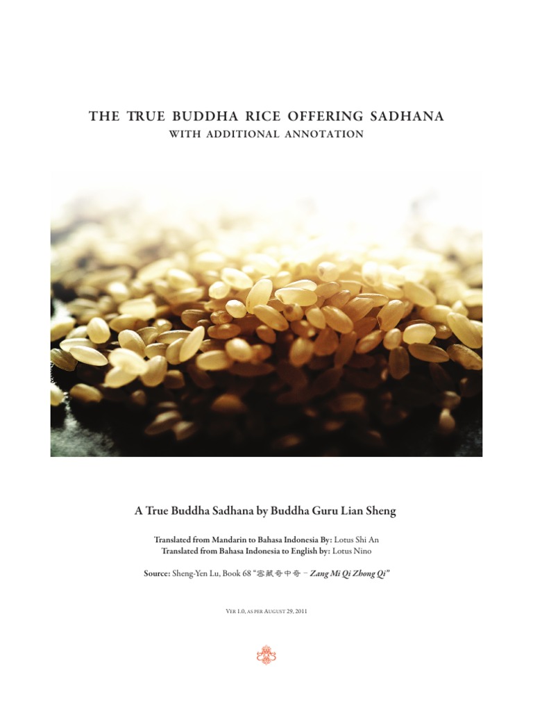 The True Buddha Rice Offering Sadhana | PDF | Mantra | Karma