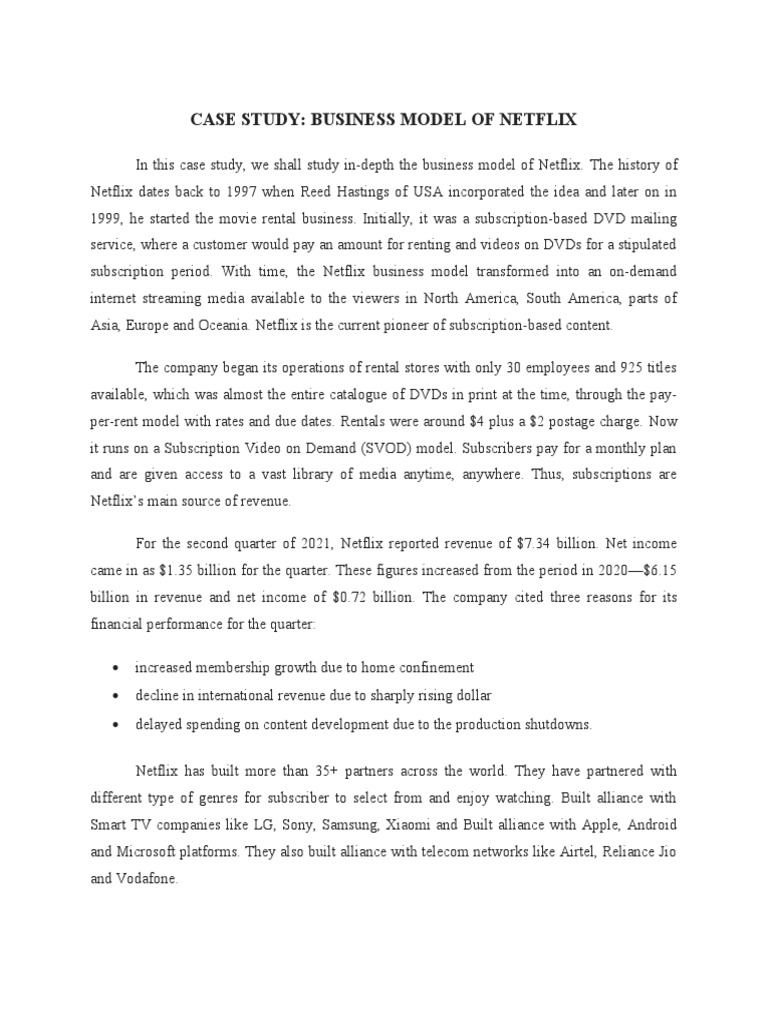 Netflix Case Study | PDF | Netflix | Video On Demand