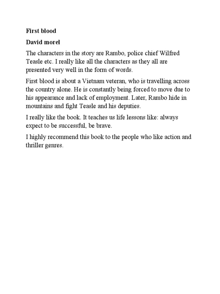 First Blood David Morel | PDF
