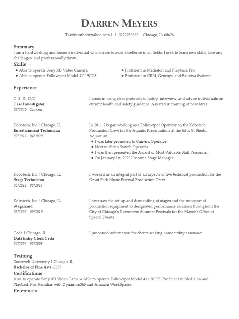 Career Overview of Darren Meyers | PDF | Business