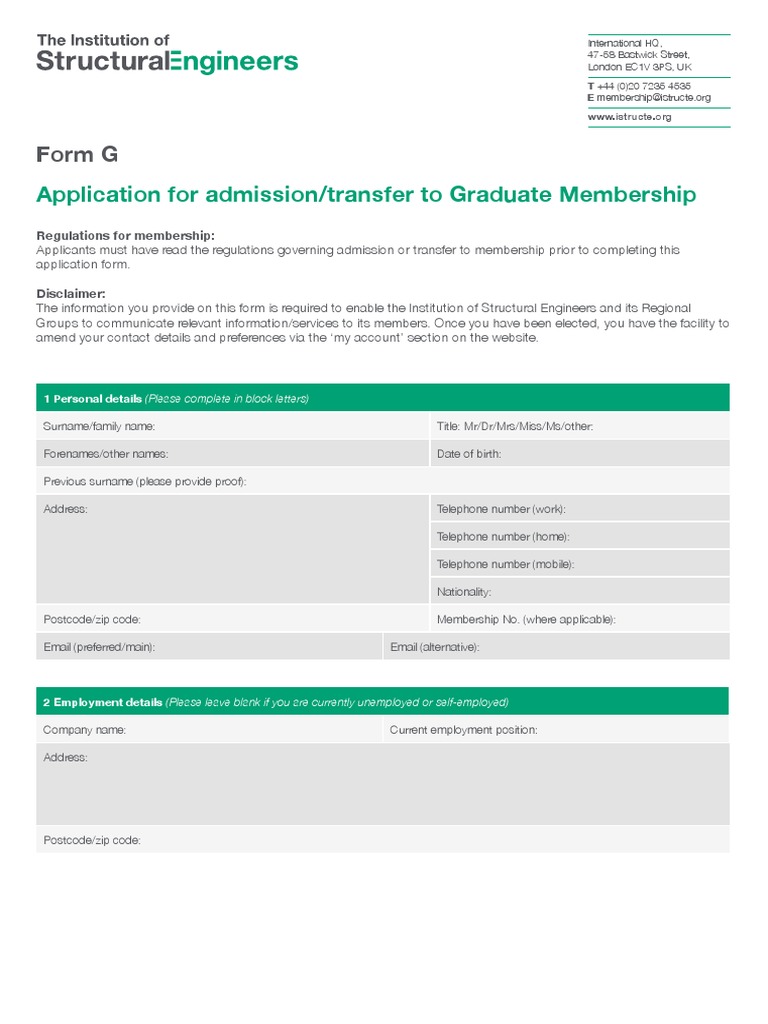 iStructE Form G (INTERACTIVE) | PDF | Academic Degree | Banks