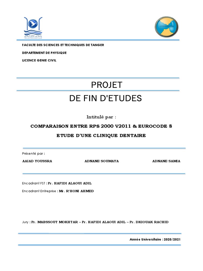 Comparaison Entre Rps 2000 V2011 & Eurocode 8 Etude D'Une Clinique ...