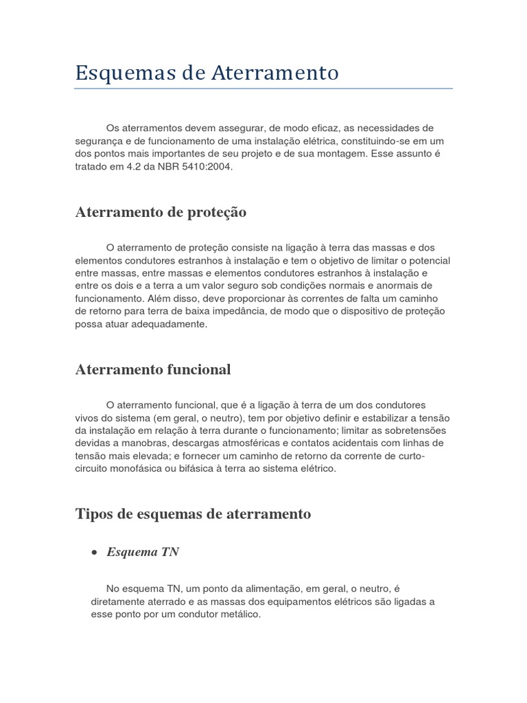 Esquemas de Aterramento - Lalad | PDF | Ciência de Materiais ...