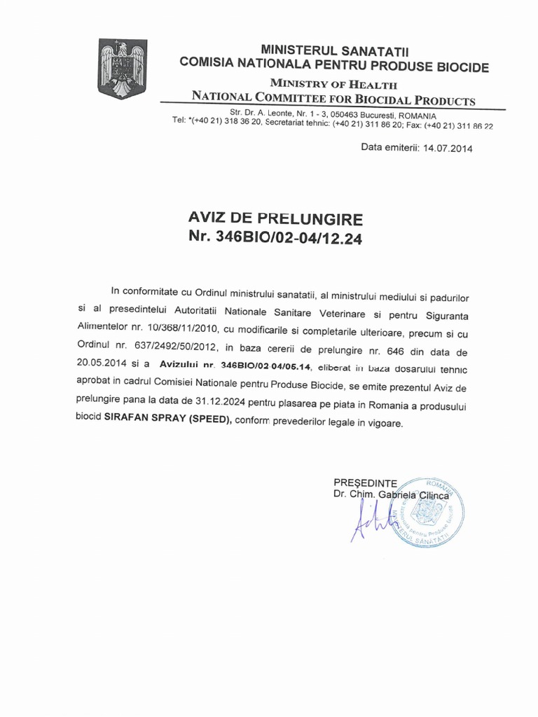 SIRAFAN Speed Prelungire Aviz 2024 | PDF