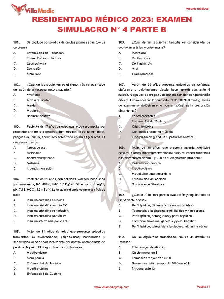 RM 2023 - Examen Simulacro 4 B | PDF | Especialidades Medicas | Medicina CLINICA