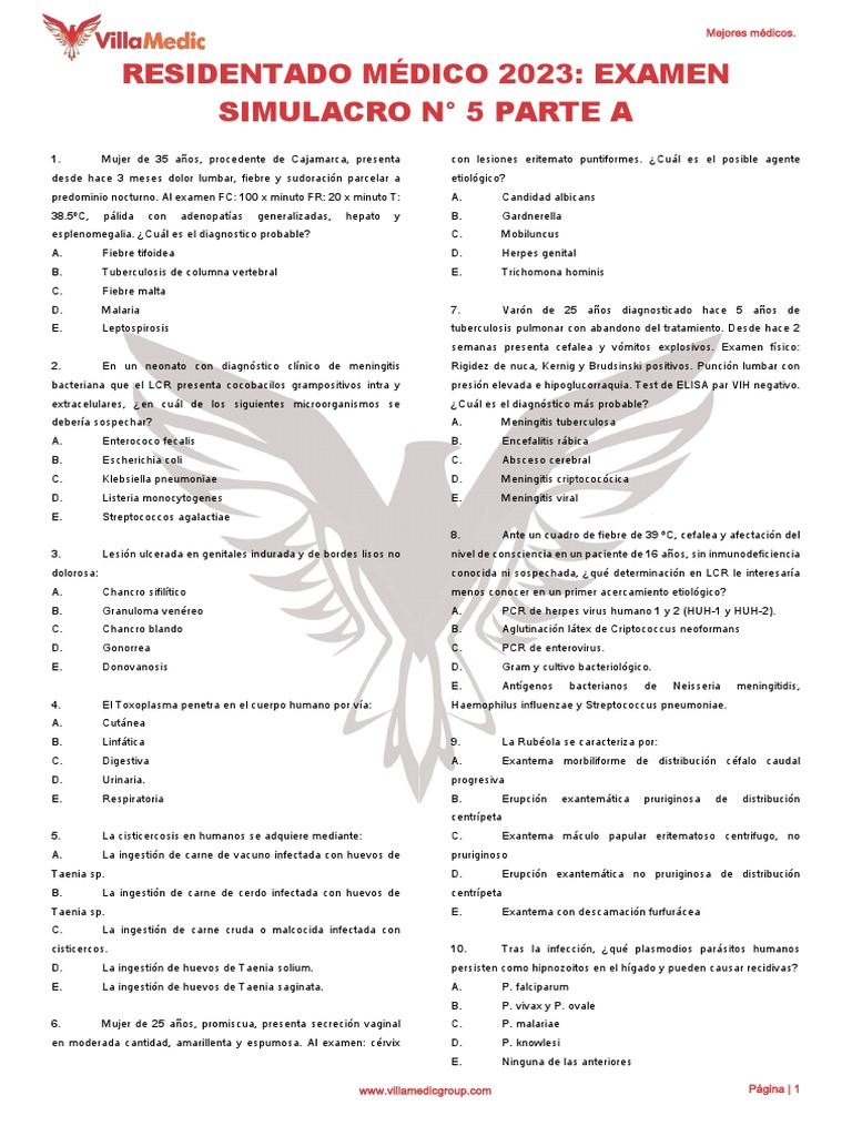 RM 2023 - Examen Simulacro 5 A | PDF | Insuficiencia cardíaca | Cáncer ...